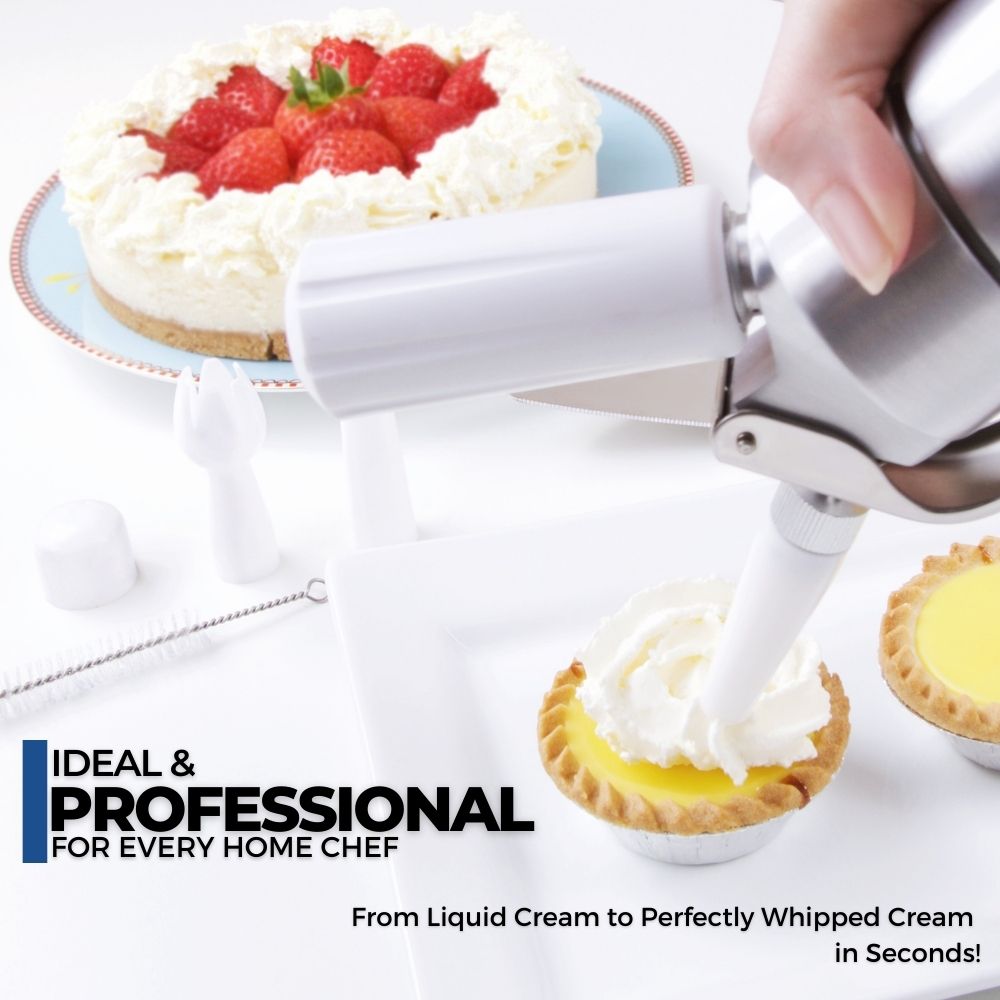ICO Professional Aluminum Whipped Cream Maker Dispenser (1 Pint/0.5L ...